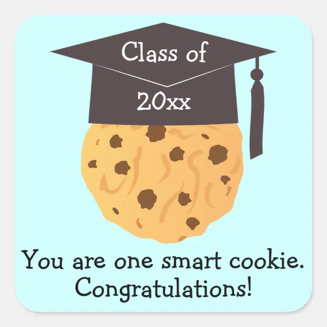Smart Cookie Graduation Favors Square Sticker | Zazzle