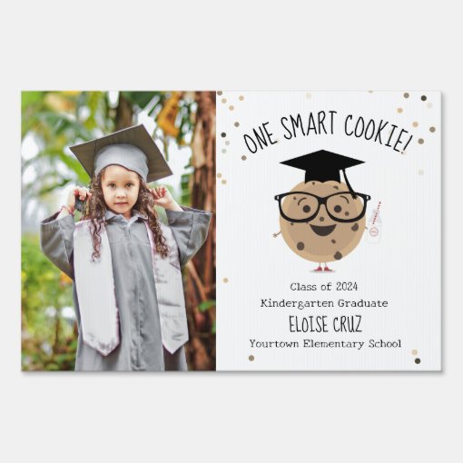 Smart Cookie Photo Kids Graduation Announcement Sign | Zazzle