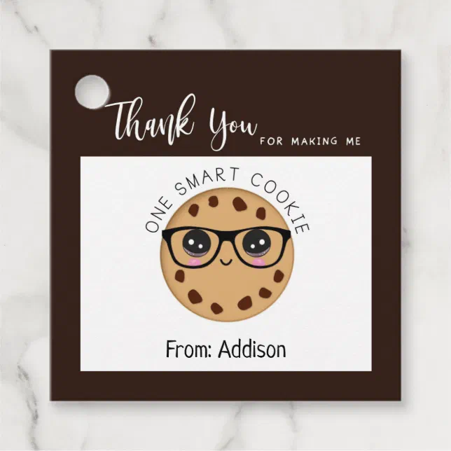 Smart Cookie Teacher Thank You Appreciation Gift Favor Tags | Zazzle