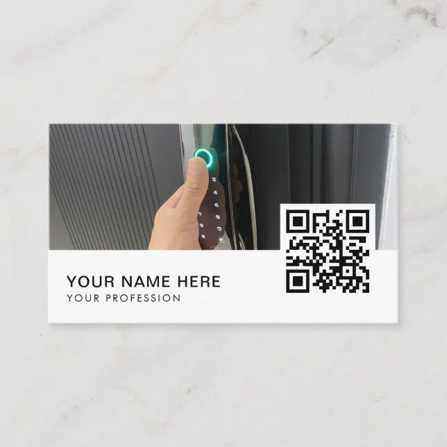 smart door lock QR Code Business Card | Zazzle