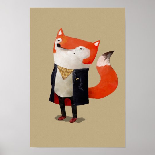 Smart Fox Poster | Zazzle.com