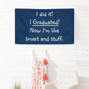 Smart Graduate Funny Graduation Party Fun Decor Banner | Zazzle