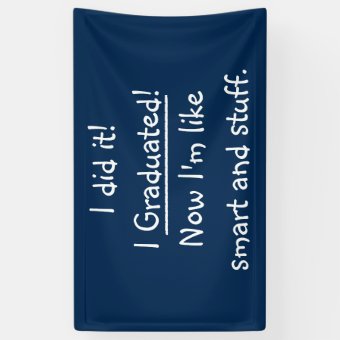 Smart Graduate Funny Graduation Party Fun Decor Banner | Zazzle