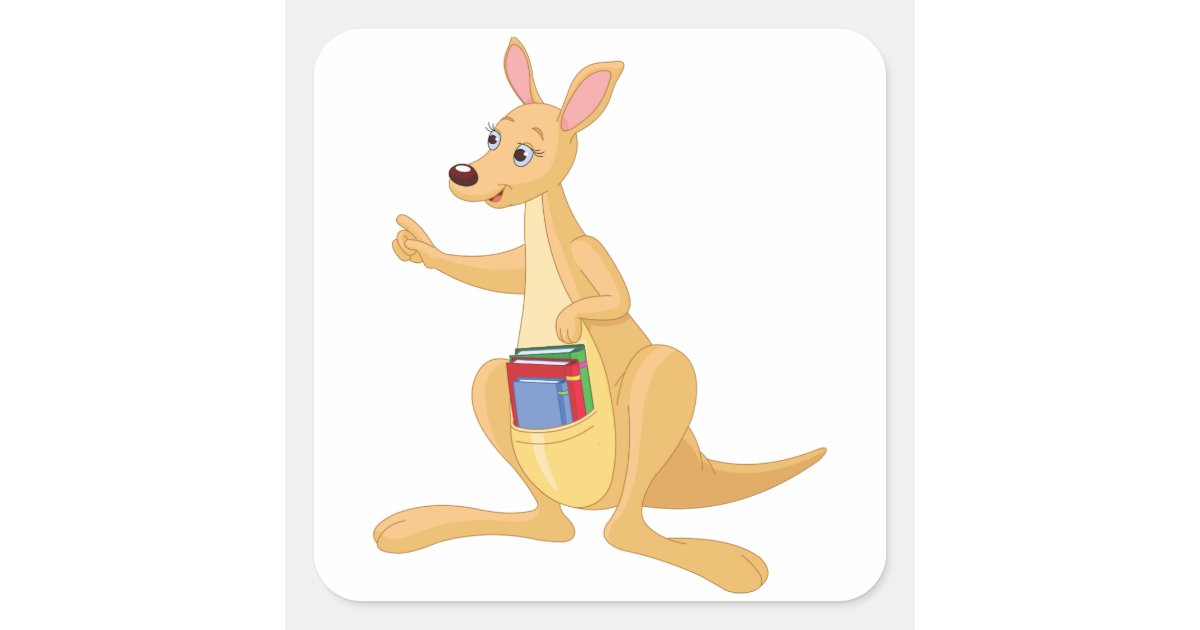 Smart Kangaroo Square Sticker | Zazzle