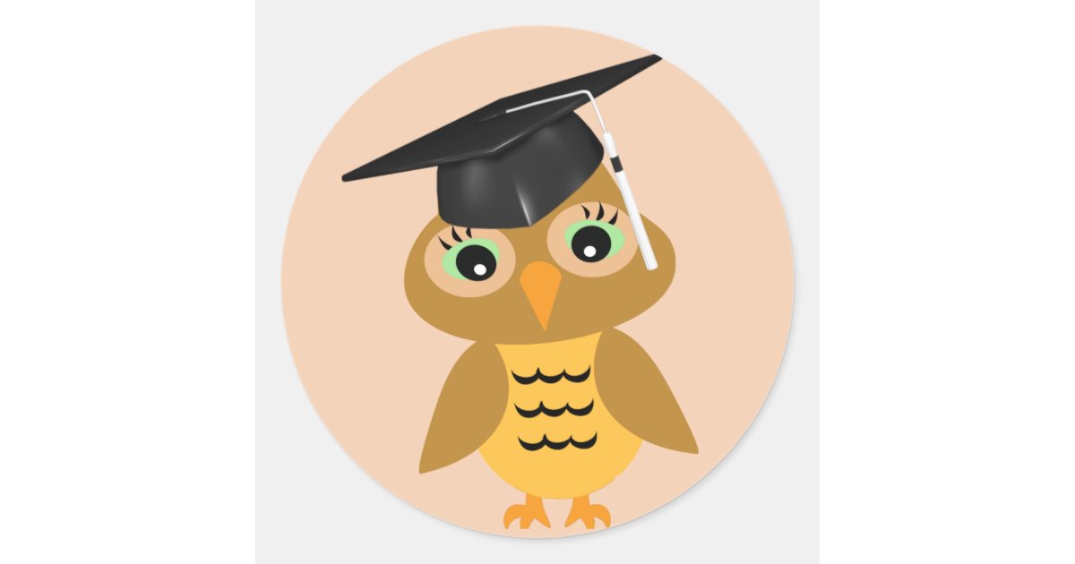 Smart Owl Graduate Classic Round Sticker | Zazzle