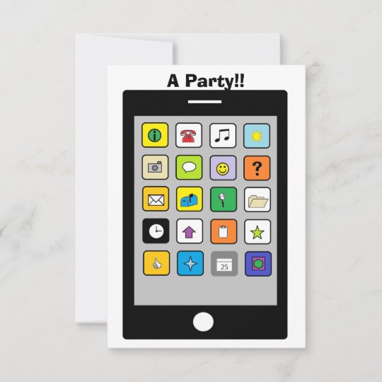 "Smart Phone" Party Invitations | Zazzle.com