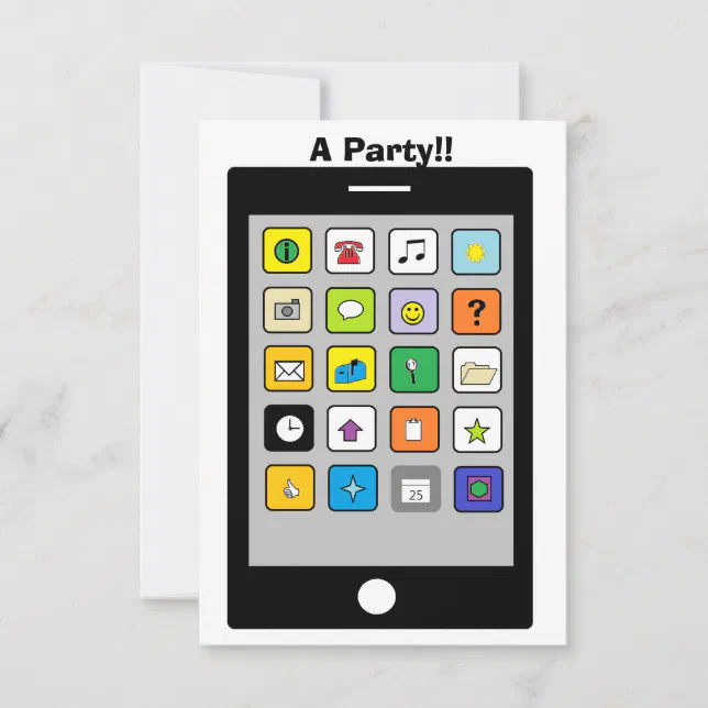 "Smart Phone" Party Invitations | Zazzle