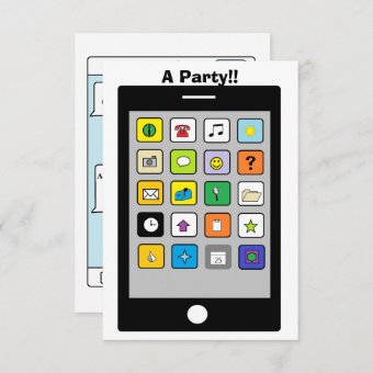 "Smart Phone" Party Invitations | Zazzle