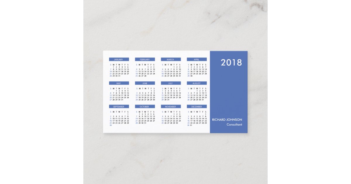 Smart Professional SImple Calendar Business Card | Zazzle