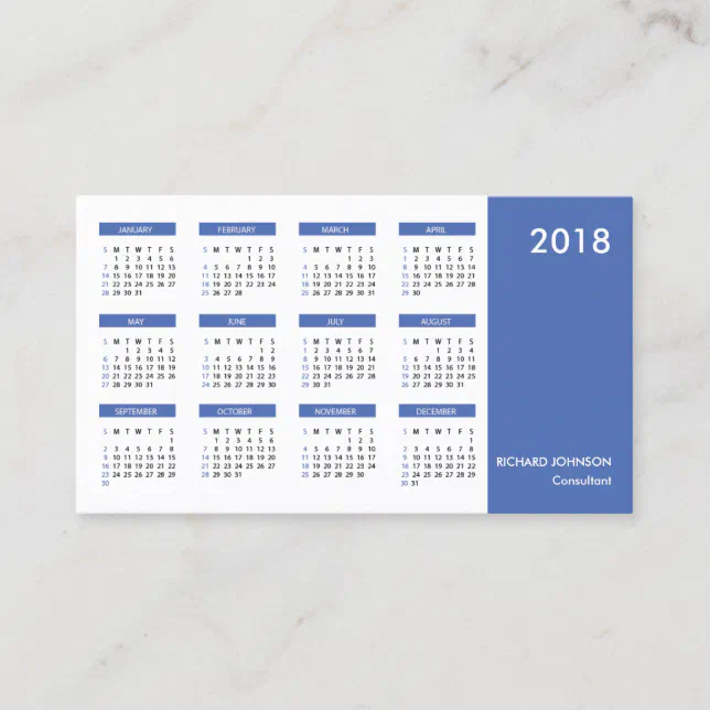 Smart Professional SImple Calendar Business Card | Zazzle