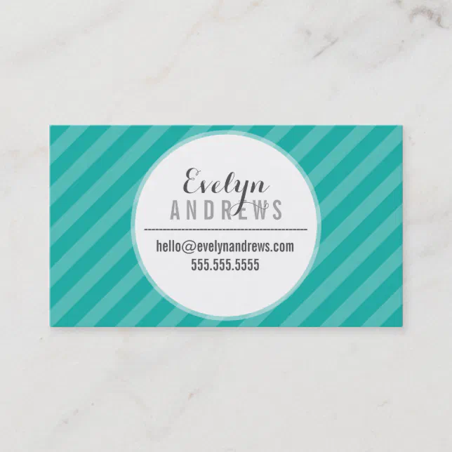 SMART SIMPLE SPOT stripe pattern trendy jade green Business Card | Zazzle