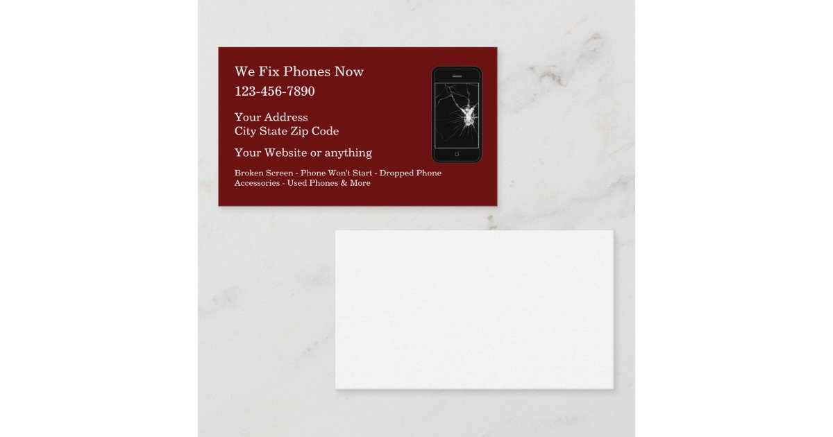 Smartphone Repair Services Modern Business Card | Zazzle