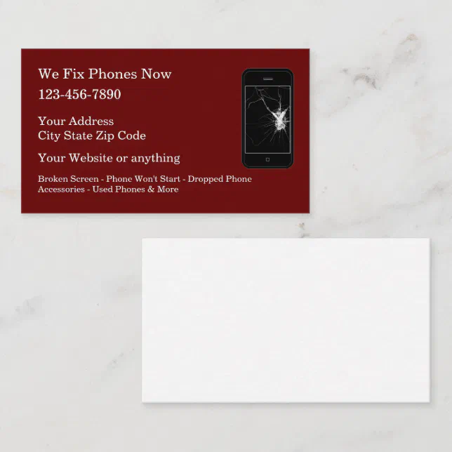 Smartphone Repair Services Modern Business Card | Zazzle