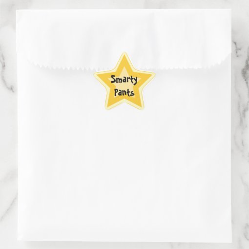 Smarty Pants - Sarcastic Gold Star Awards Star Sticker | Zazzle