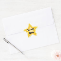 Smarty Pants - Sarcastic Gold Star Awards Star Sticker | Zazzle
