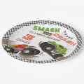 Smash and Crash Monster Truck 3rd Birthday Party Paper Plates | Zazzle