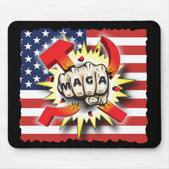 SMASH COMMUNISM MAGA FIST AMERICAN PRIDE MOUSE PAD | Zazzle.com