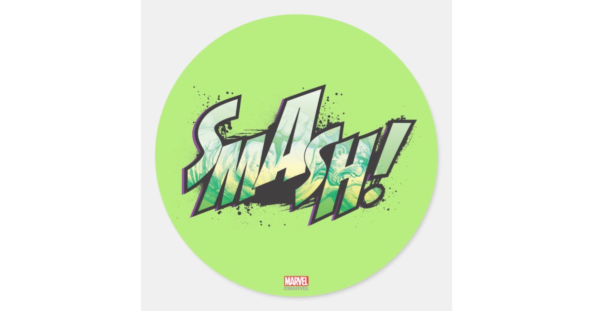 SMASH! Word Graphic Classic Round Sticker | Zazzle