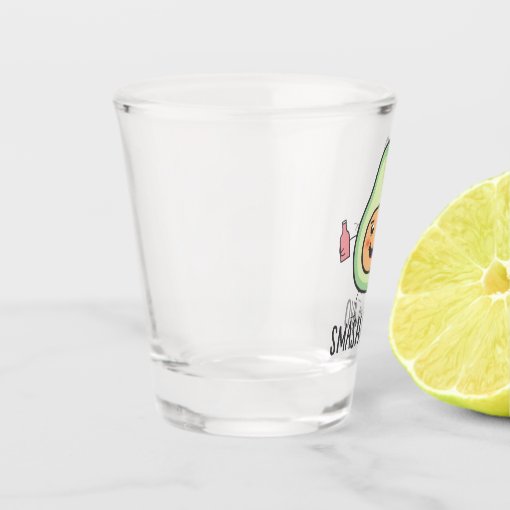 Smashed Avo Funny Drunk Kawaii Avocado Shot Glass | Zazzle