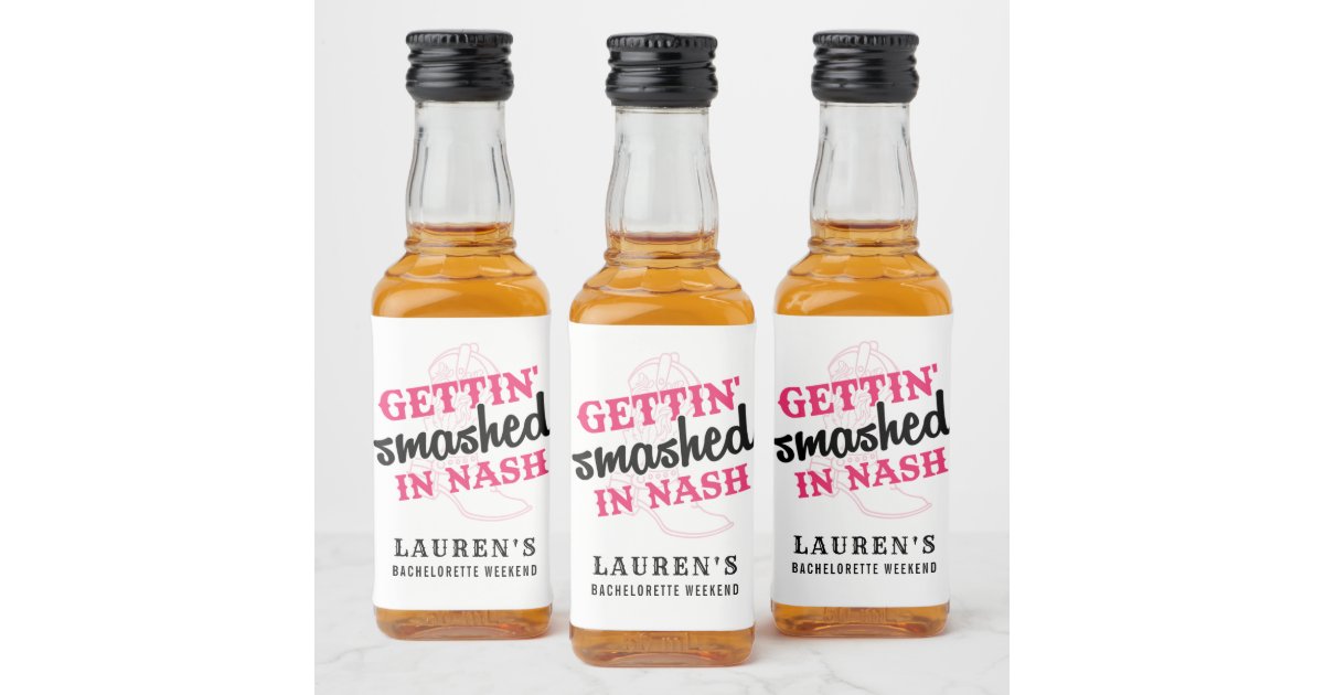 Smashed in Nash Bachelorette Mini Bottle Label | Zazzle