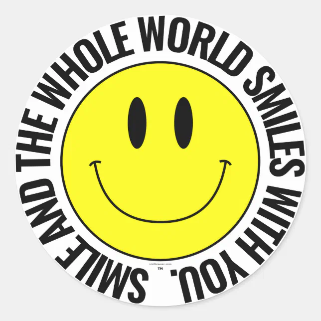 Smile And The Whole World Smiles... Smilie Sticker | Zazzle