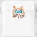Smile Big Laugh Often: Joyful Classic Round Sticker | Zazzle