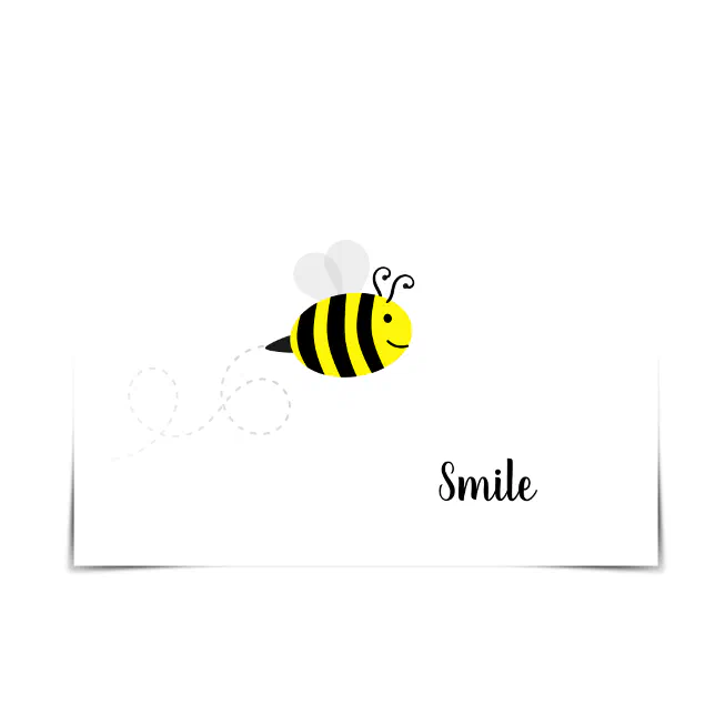"Smile" Cute Bee Hello Card for Any Time | Zazzle