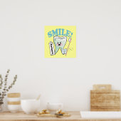 Smile Kawaii Tooth Art Poster | Zazzle
