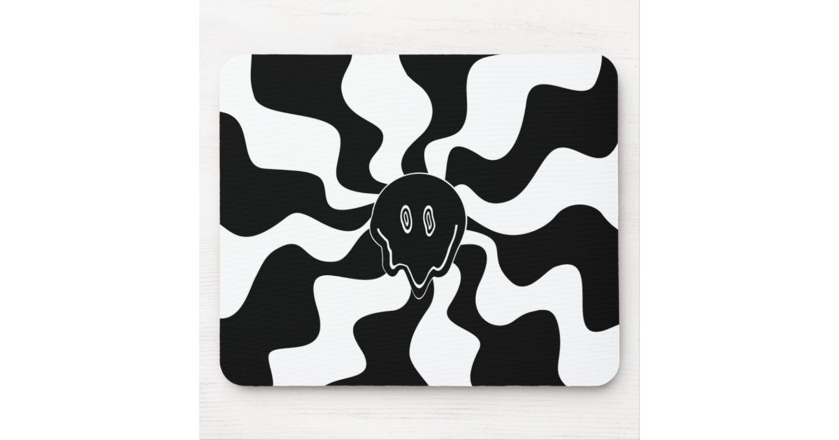 Smile Melt - Black and White Mouse Pad | Zazzle