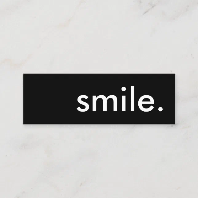 smile. mini business card | Zazzle