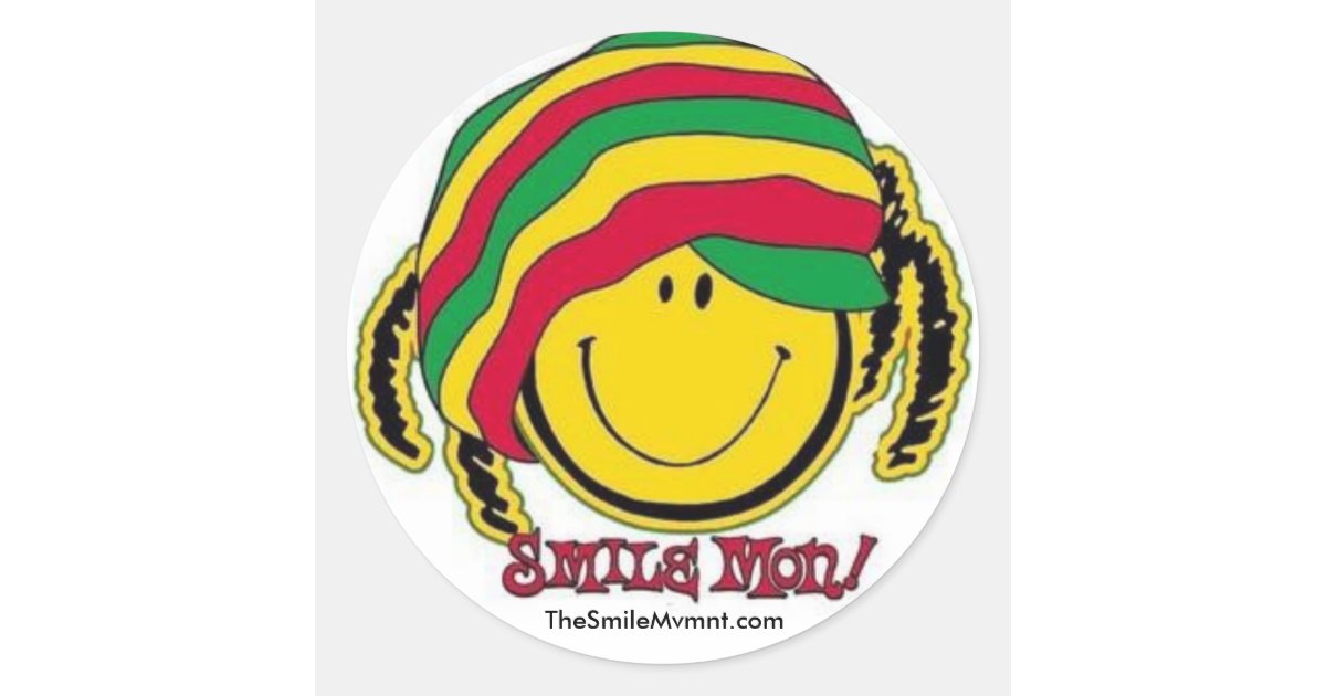 Smile Movement Rasta Face Classic Round Sticker | Zazzle