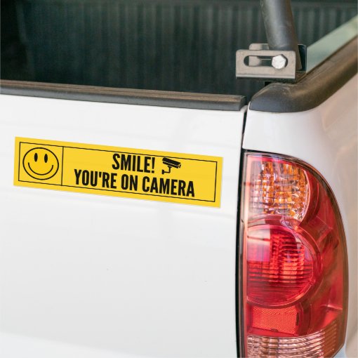 smile you're on camera bumper sticker | Zazzle