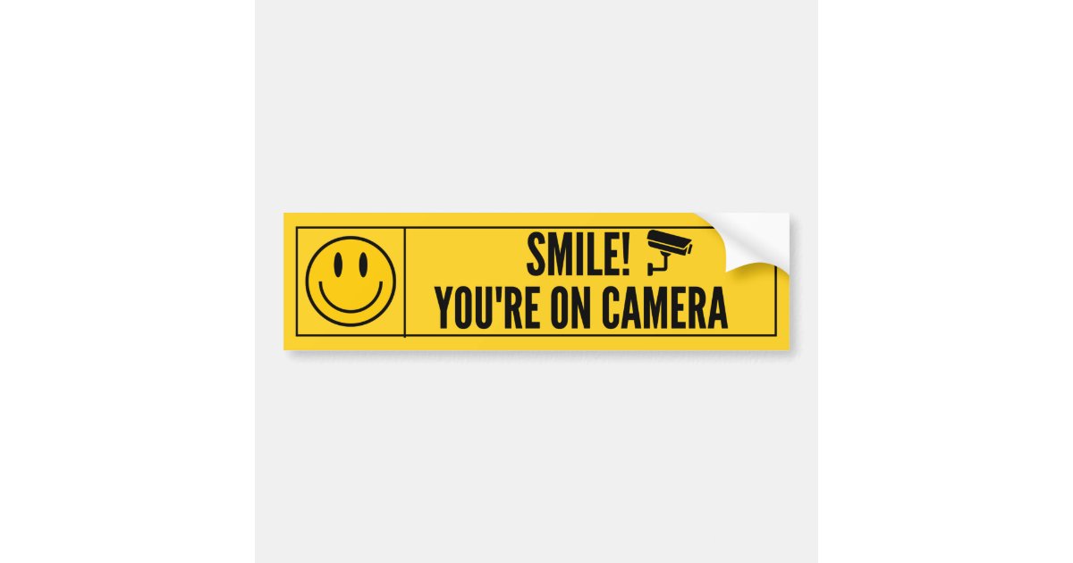 smile you're on camera bumper sticker | Zazzle