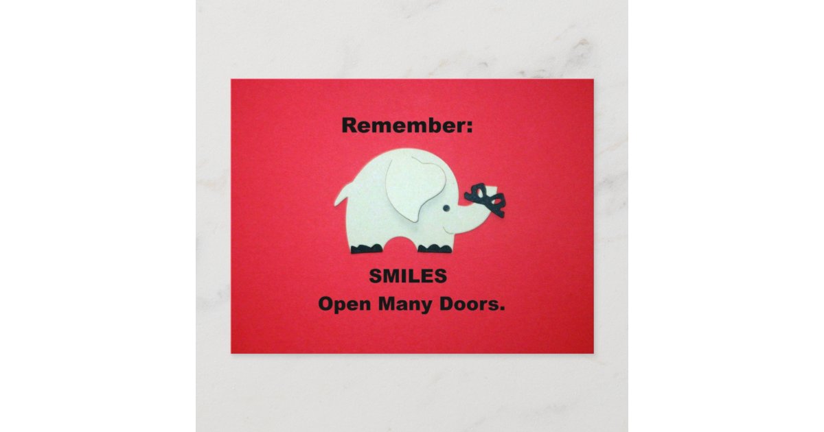 Smiles Open Many Doors! Postcard | Zazzle