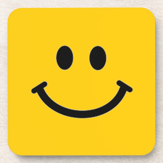 Smiley Face Coaster - Square (Customizable) | Zazzle