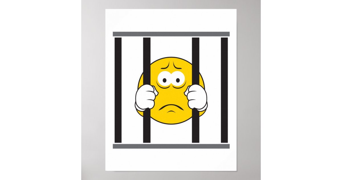 Smiley Face in Jail Poster | Zazzle