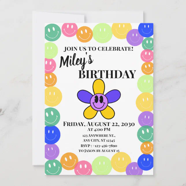 Smiley Face Invitation | Zazzle