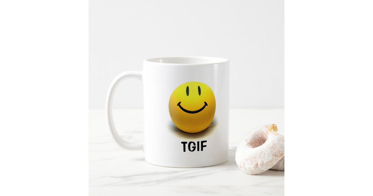 Smiley Face TGIF Mug | Zazzle.com