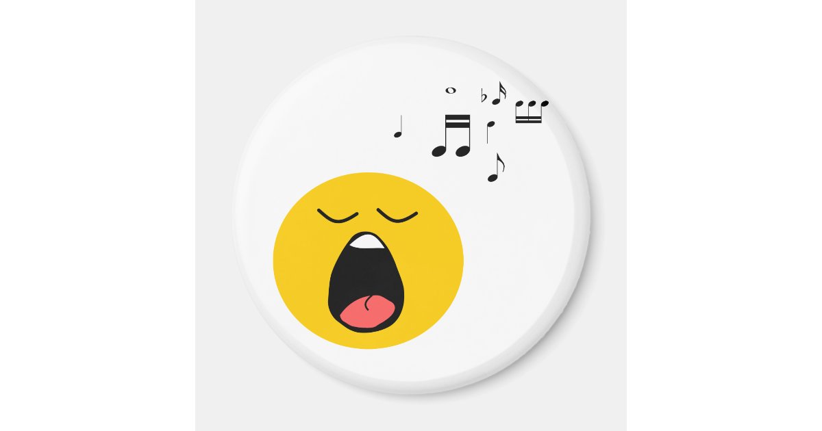 Smiley singer 2 inch round magnet | Zazzle