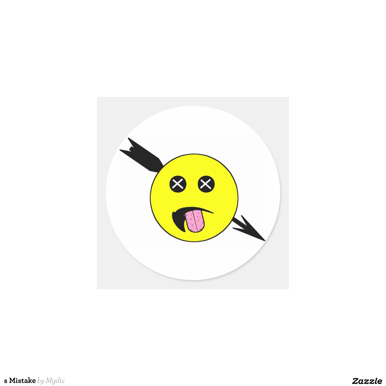 Smiley's Mistake Round Stickers | Zazzle