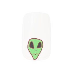Smiling alien face Nails Minx Nail Art | Zazzle