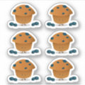 Smiling Blueberry Muffin Cartoon Character Sticker | Zazzle