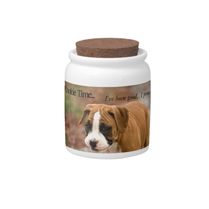 Smiling Boxer Dog, Dog Cookie Treats Jar | Zazzle.com