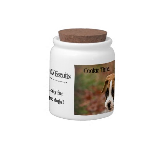 Smiling Boxer Dog, Dog Cookie Treats Jar | Zazzle