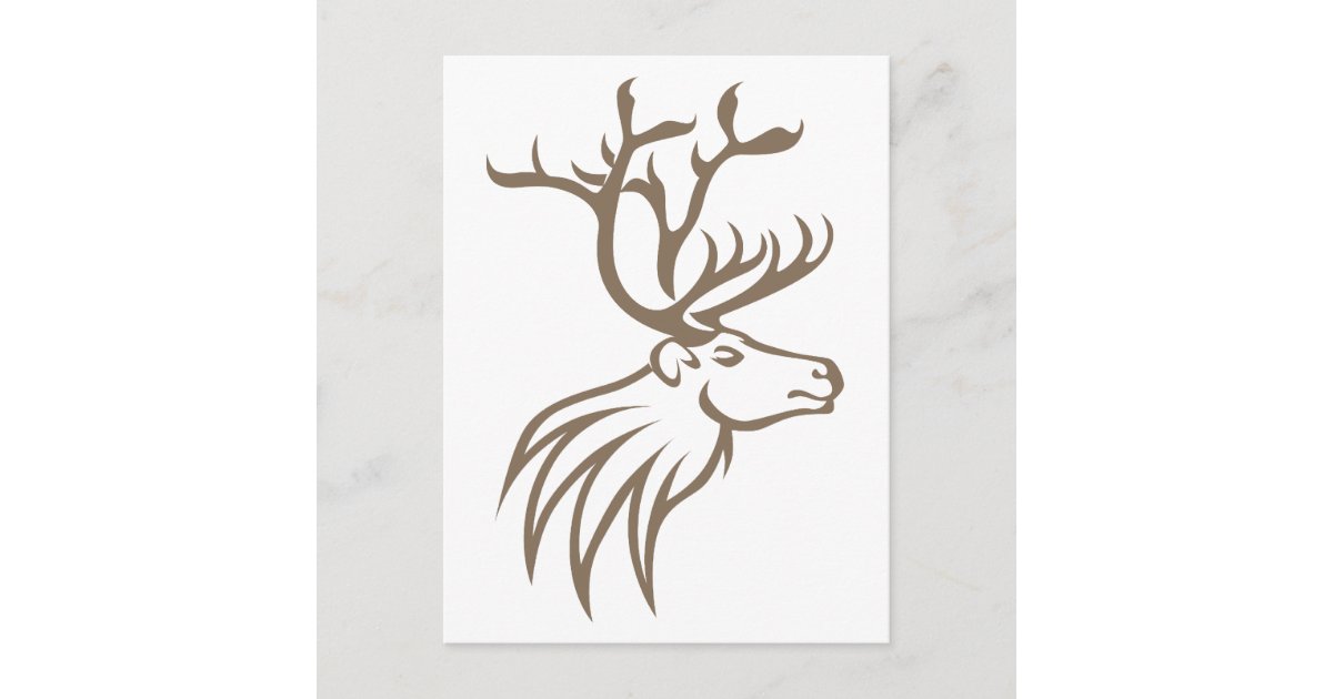 Smiling Caribou Deer Postcard | Zazzle