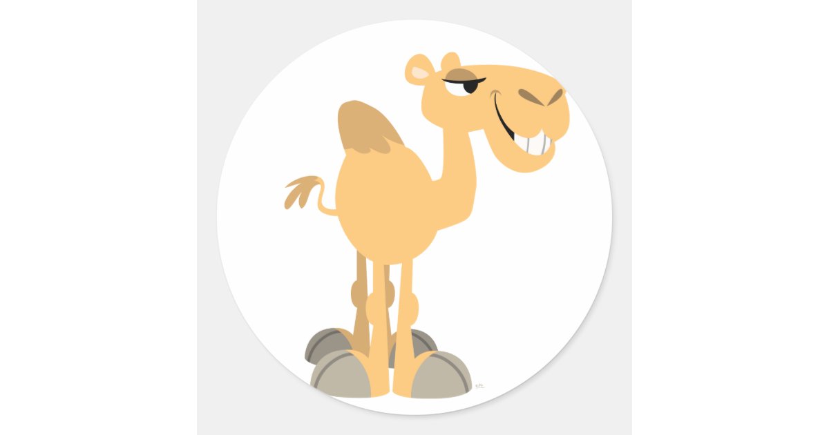 Smiling Cartoon Camel Sticker | Zazzle