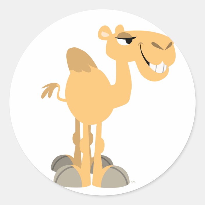Smiling Cartoon Camel Sticker | Zazzle.com