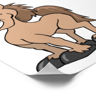 Smiling Cartoon Pony Silly Horse Equine Theme Poster | Zazzle