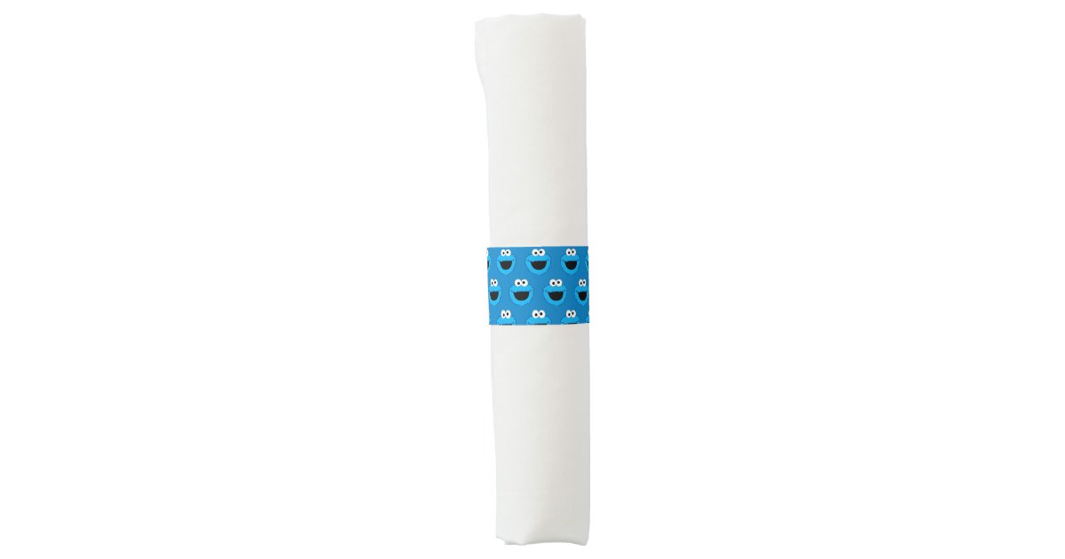 Smiling Cookie Monster Pattern Napkin Bands | Zazzle