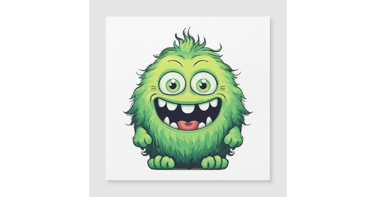 Smiling Cute Green Monster Cartoon | Zazzle